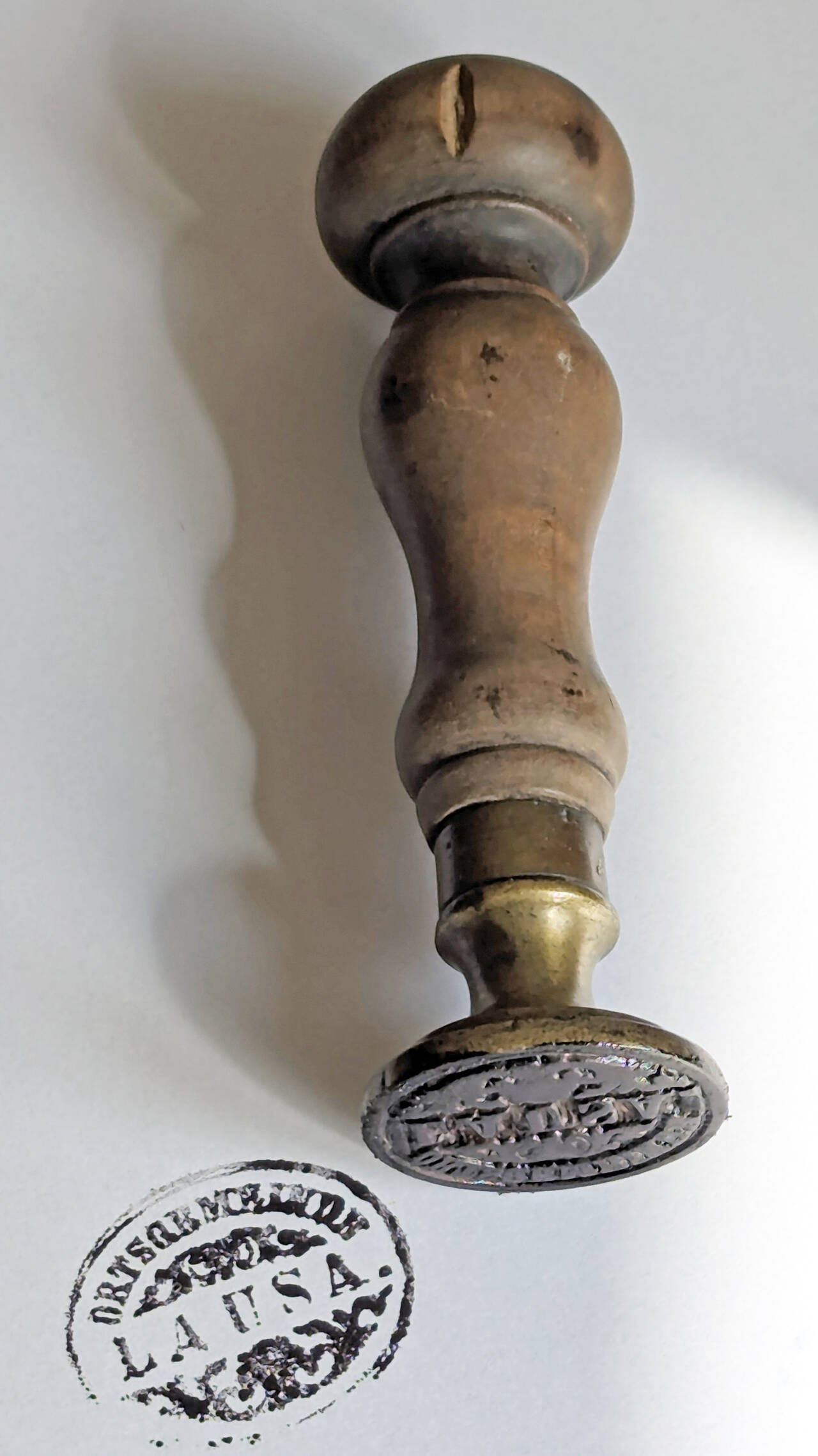 Alter Stempel der Gemeinde Lausa